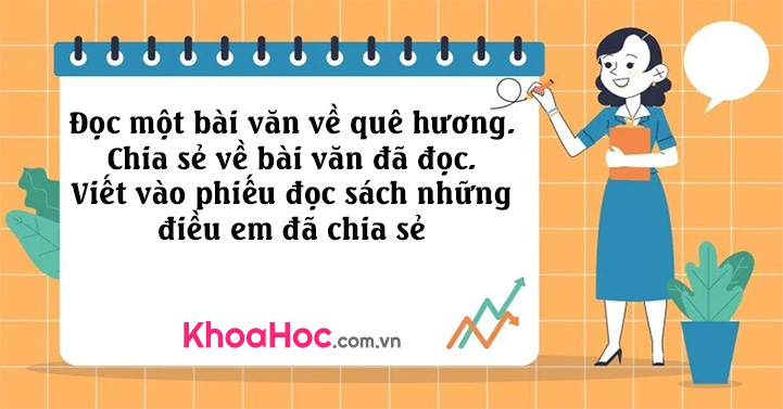 Đọc một bài văn về quê hương. Chia sẻ về bài văn đã đọc. Viết vào phiếu ...