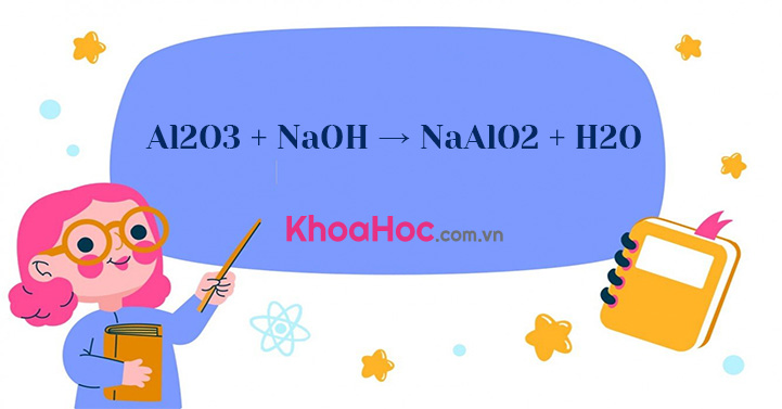 Al2O3 + NaOH → NaAlO2 + H2O - Al2O3 ra NaAlO2 - Hóa 12 - khoahoc.com.vn